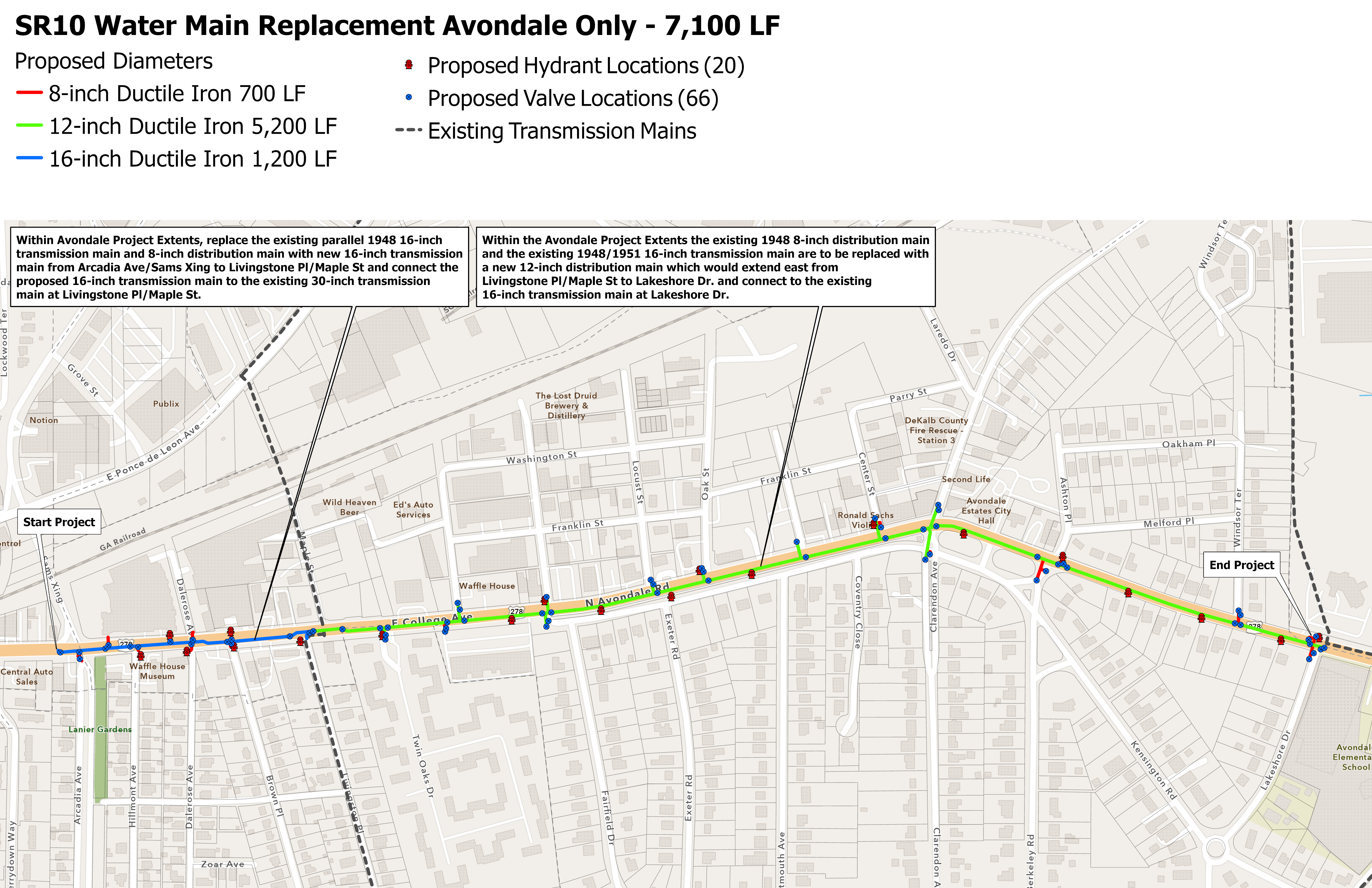College Avenue Water Main Replacement Project | DeKalb County GA